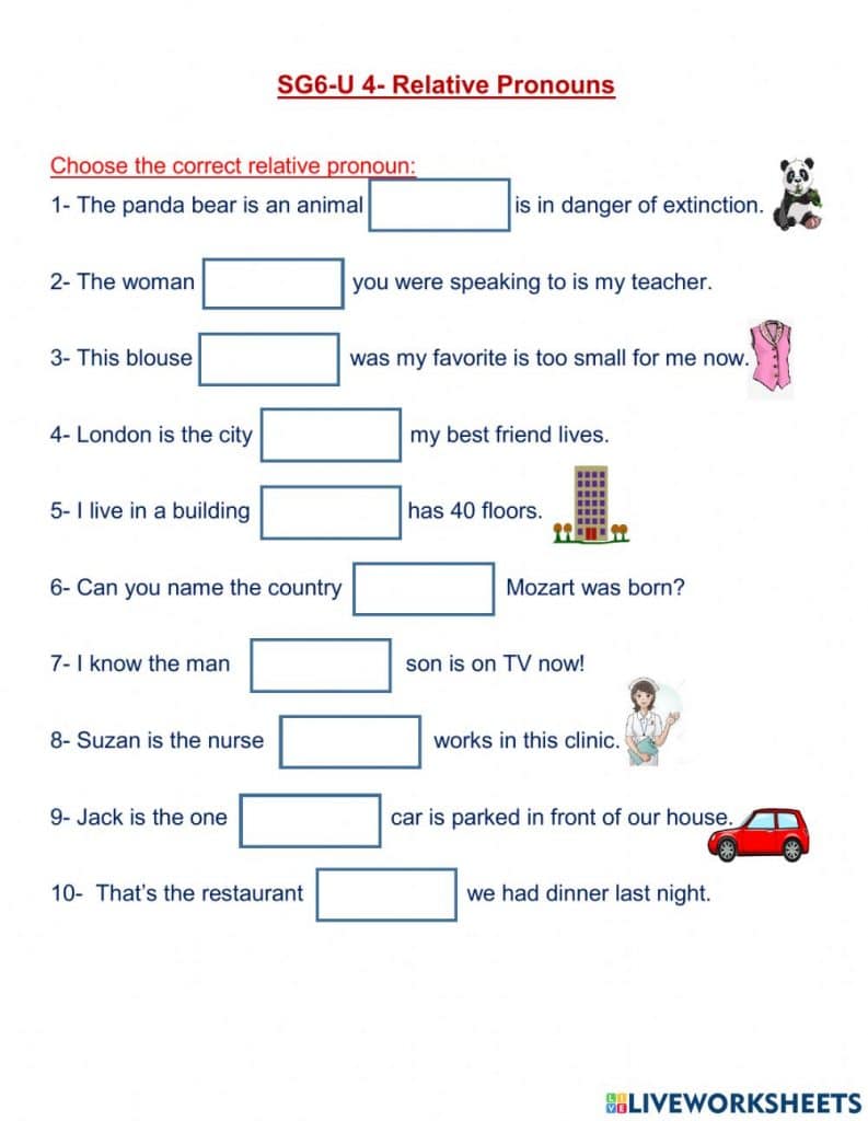 تدريبات على relative pronouns - كلمات اغاني