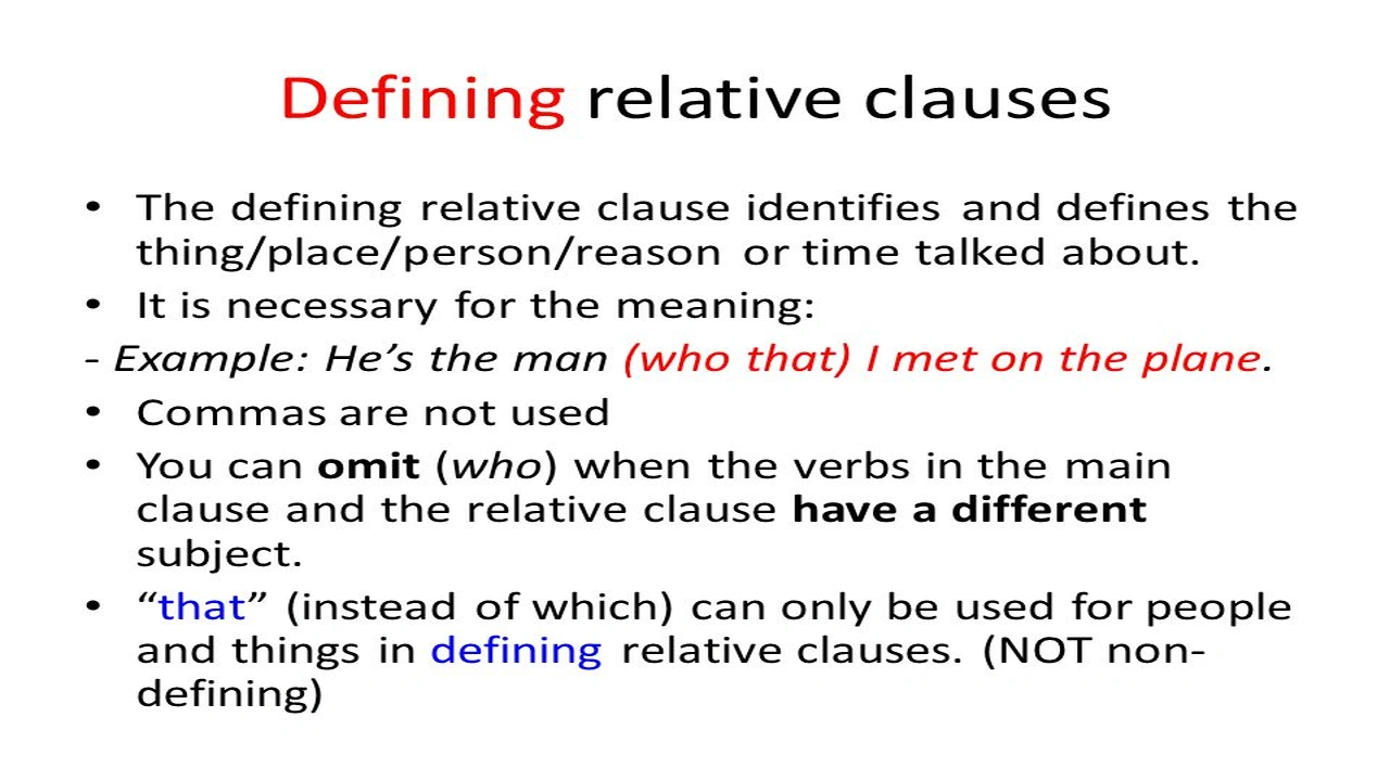 امثلة على قاعدة defining relative clauses 2025 - كلمات اغاني